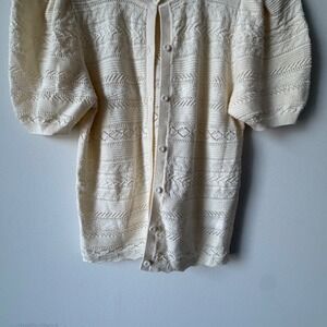 ba&sh | Tops | Bash Vivet Cream Cotton Short Sleeve Cardigan Size Small ...